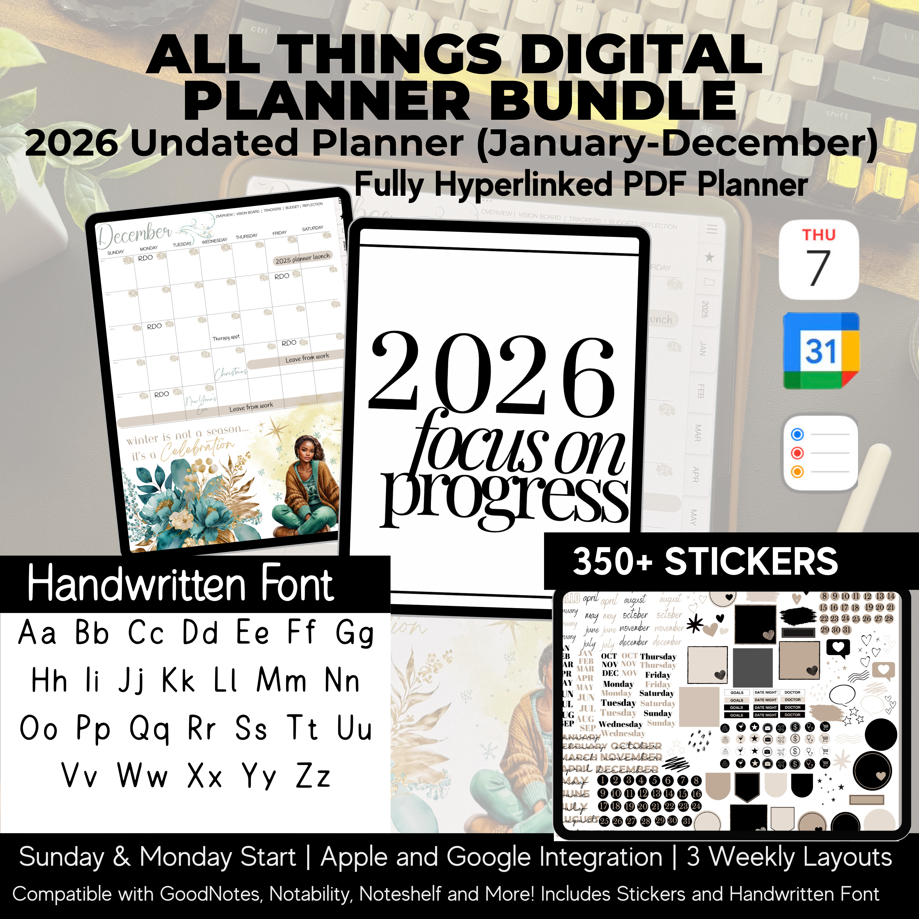 2026 All Things Planner Undated Bundle – AshLee Digital Studio