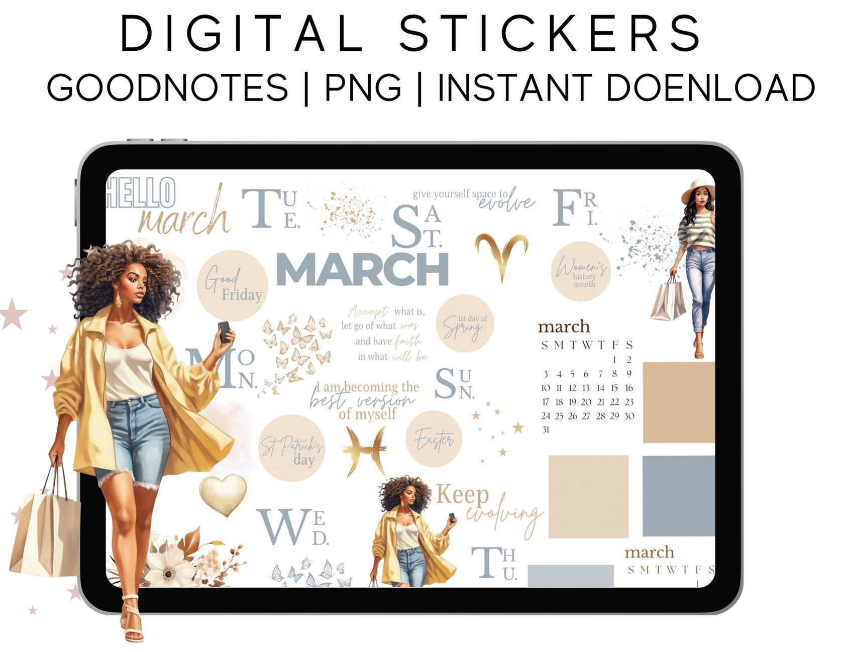 March Stickers – AshLee Digital Studio