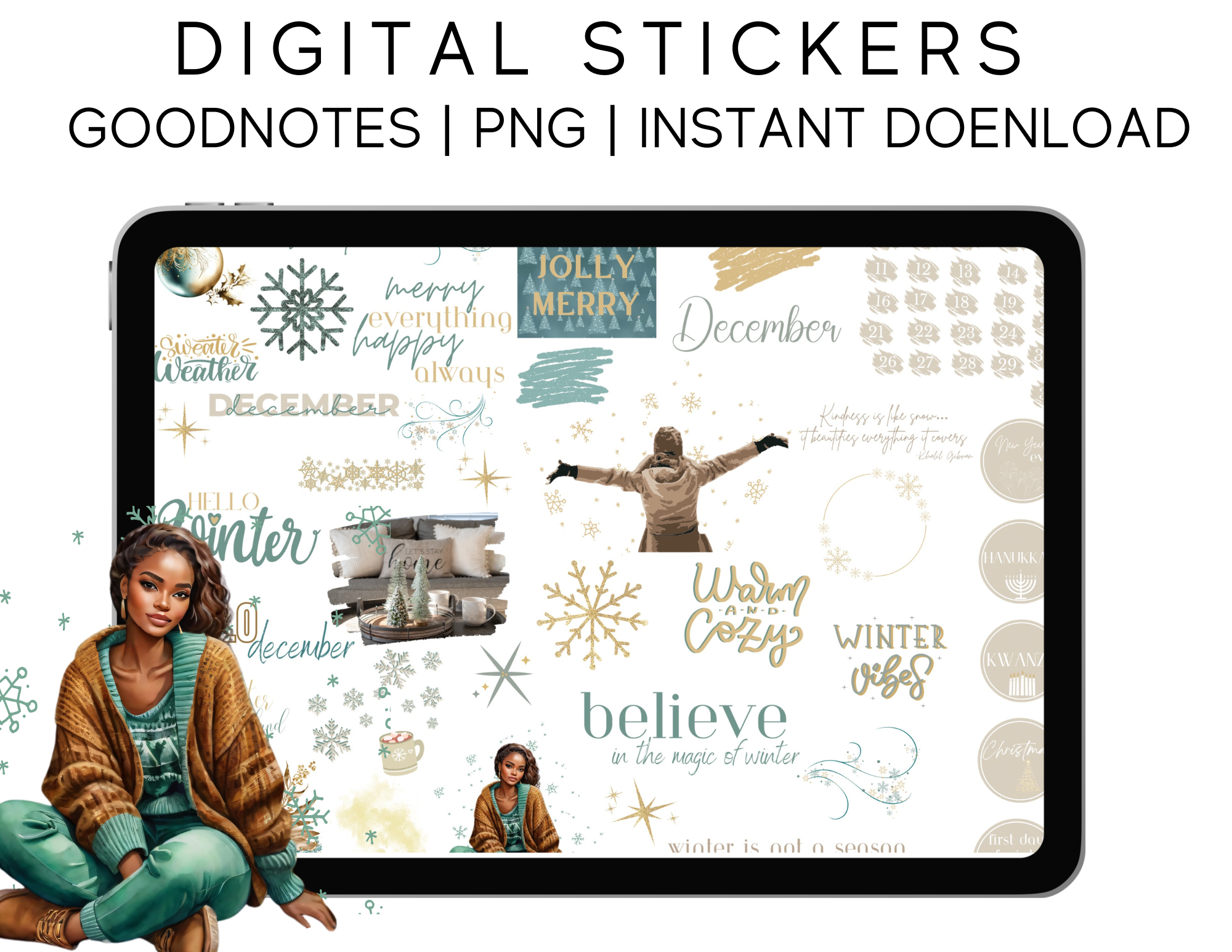 December Stickers – AshLee Digital Studio