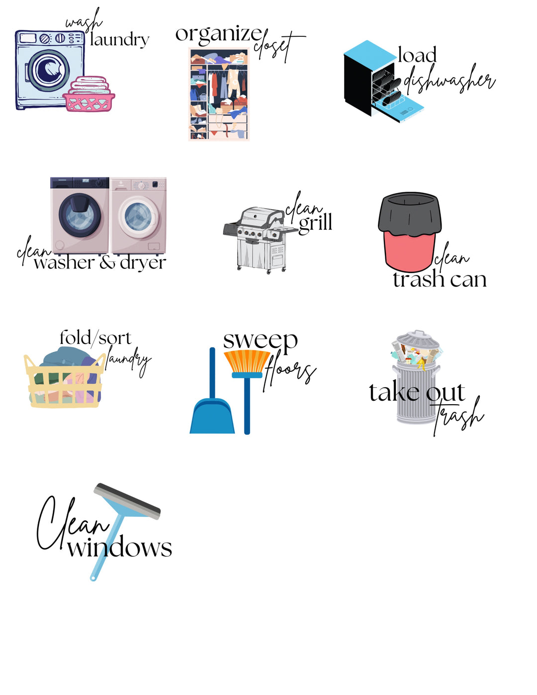 Household Ion Stickers – AshLee Digital Studio