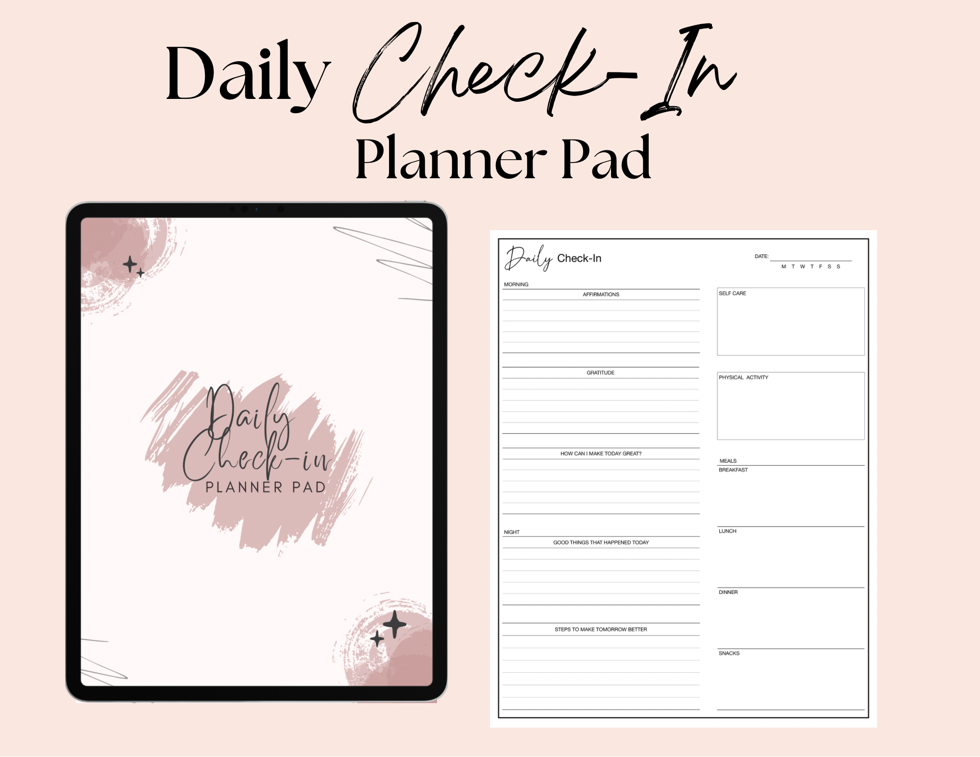 Daily Check In Planner Pad – AshLee Digital Studio