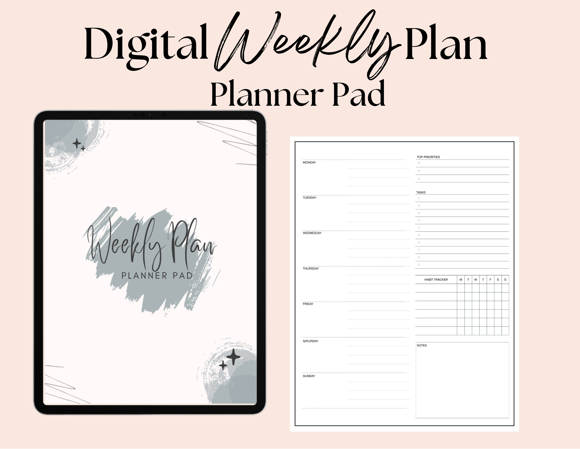Weekly Plan Planner Pad – AshLee Digital Studio