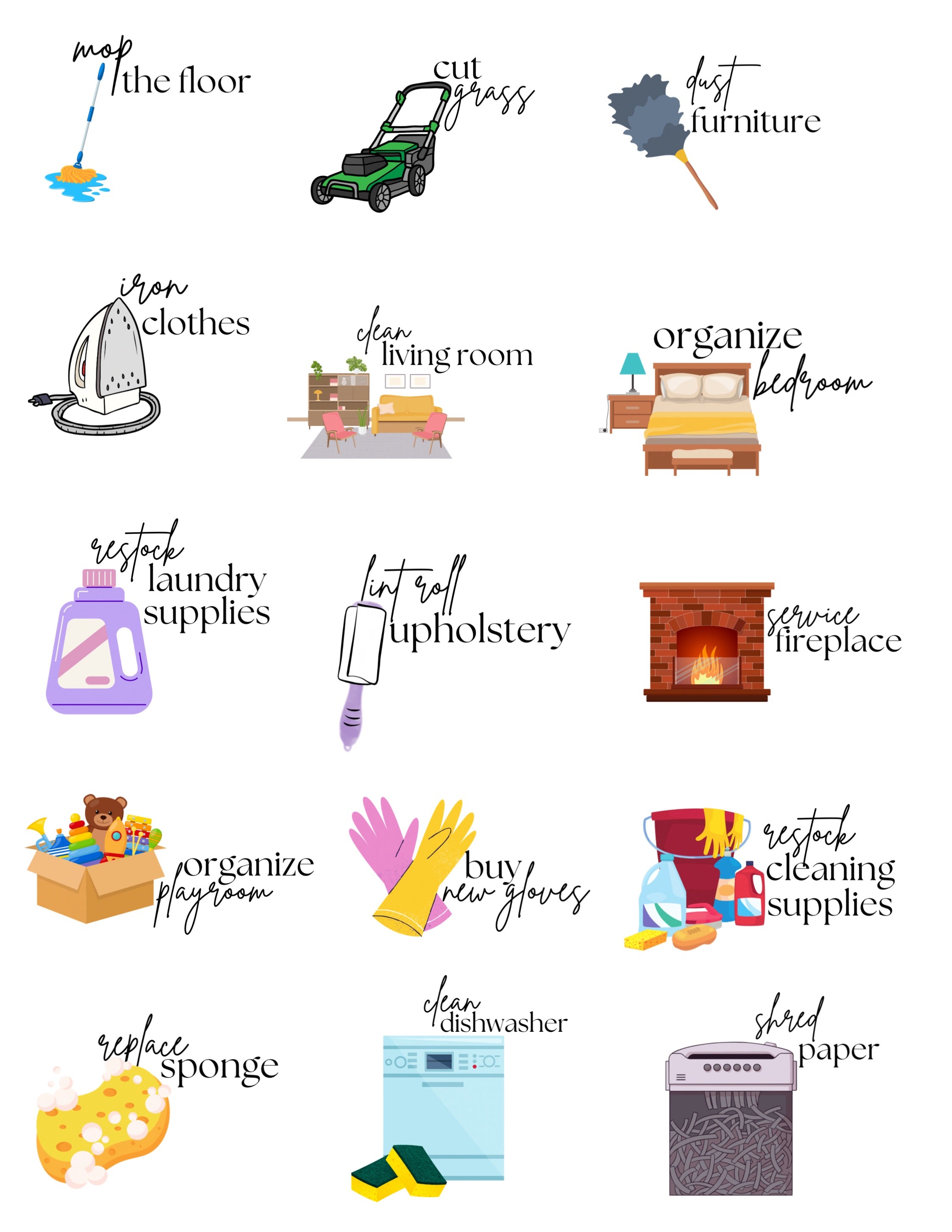 Household Ion Stickers – AshLee Digital Studio