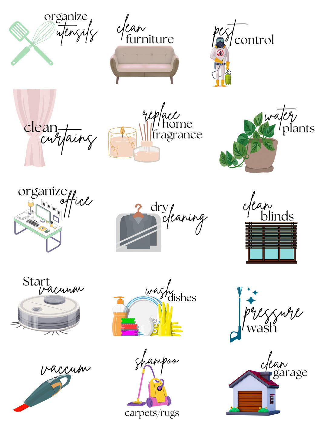 Household Ion Stickers – AshLee Digital Studio